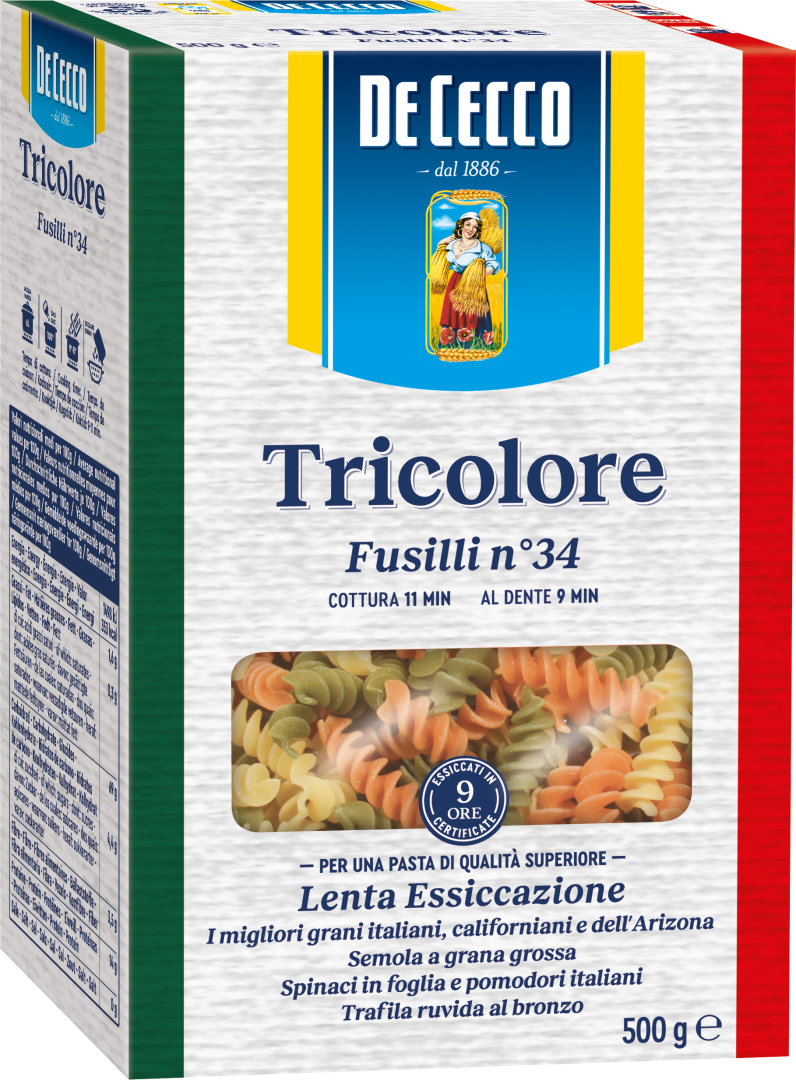 Fusilli Tricolore Paquet 500g | Carniato