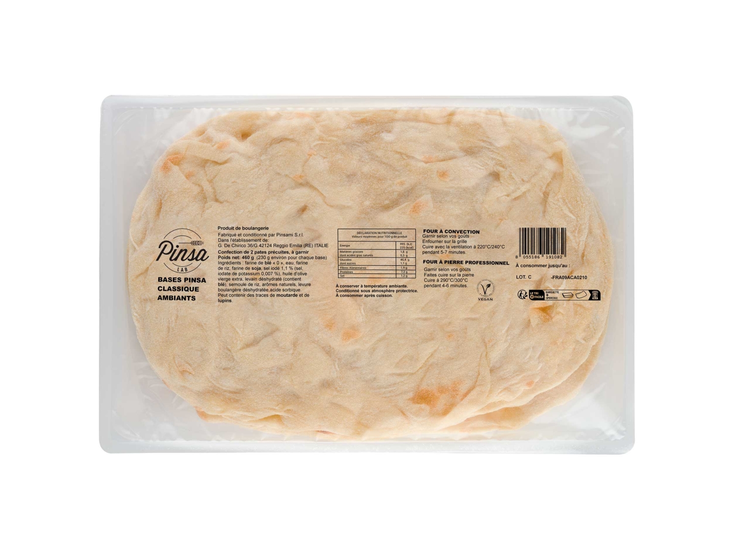 Base Pinsa Ambiante Classique Ovale 2x230g | Carniato