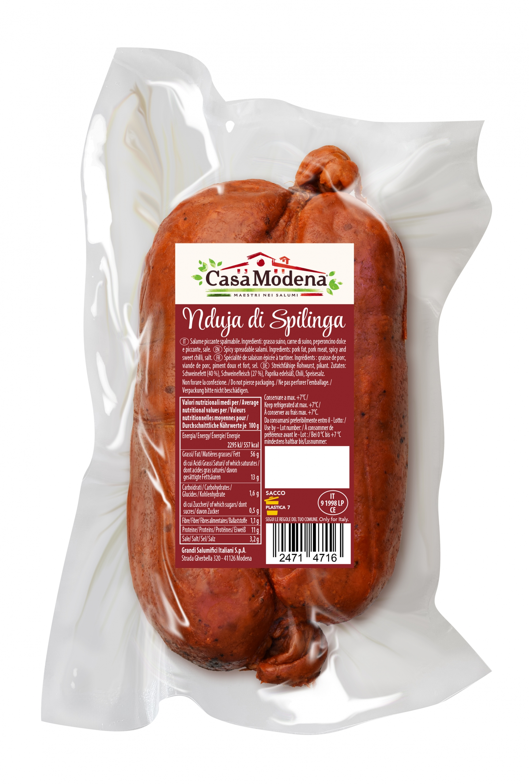 Nduja, saucisse calabraise tartinable 400g | Carniato